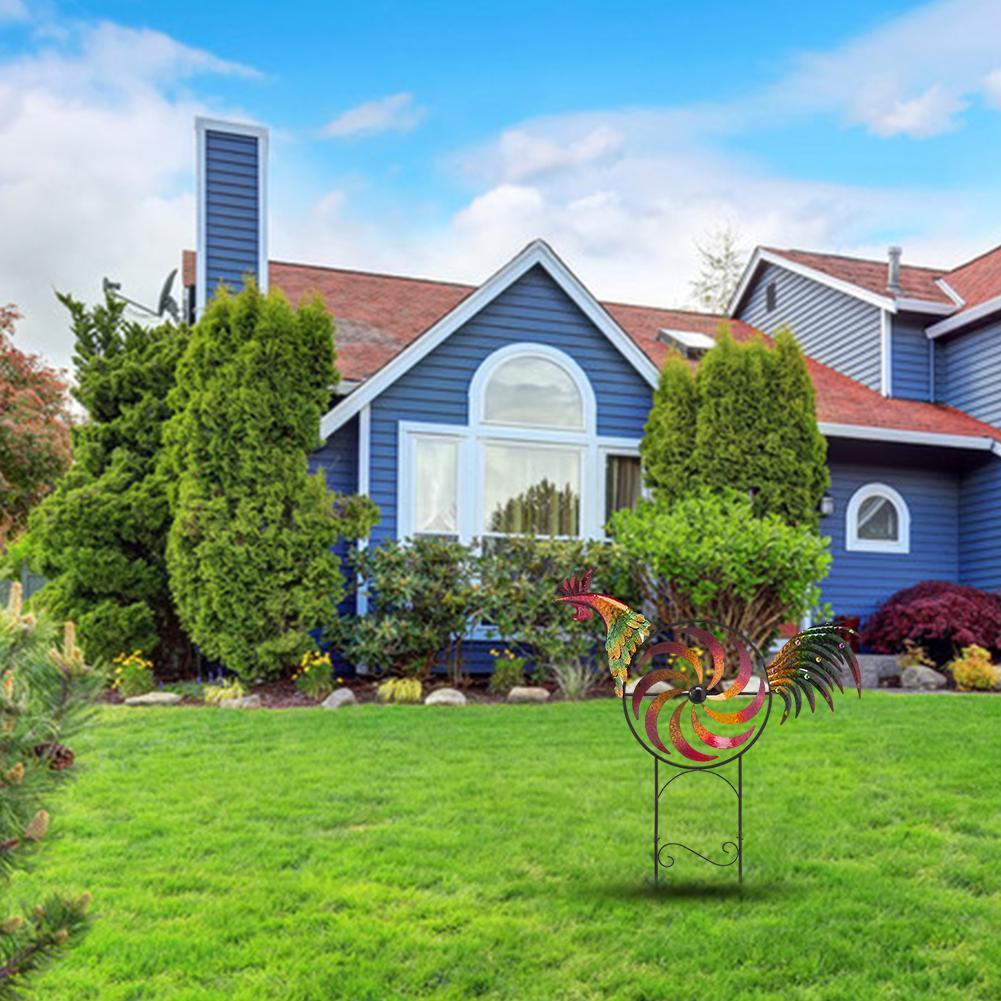1pc Metal Windmill Rooster Wind Spinners Statue Ha... – Grandado
