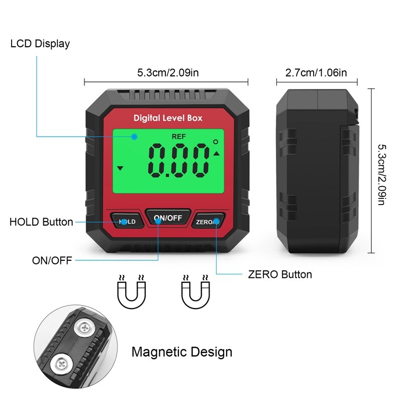 ! Mini Magnetic Digital Inclinometer Level Box Gau... – Grandado