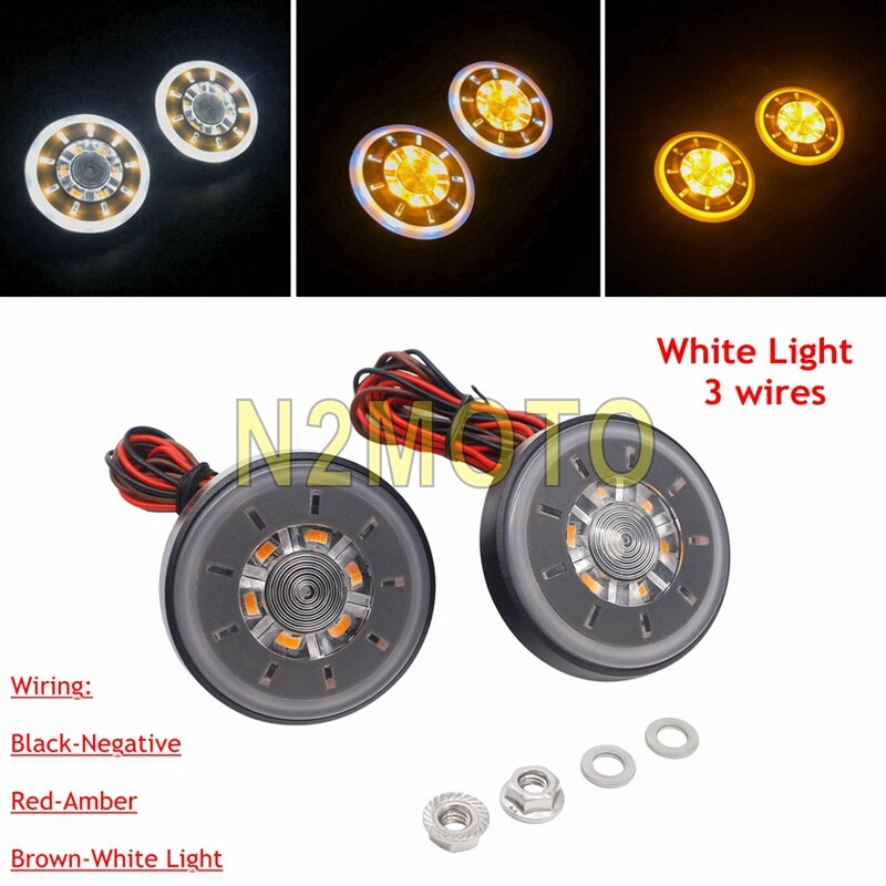 2 wires LED Round Motorcycle Stop Brake Light Univ... – Grandado