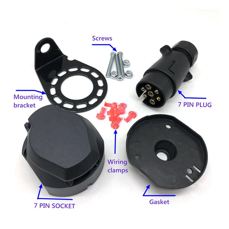 6pcs/Set 7 Pin Trailer Plug Trailer Connector Plug... – Vicedeal