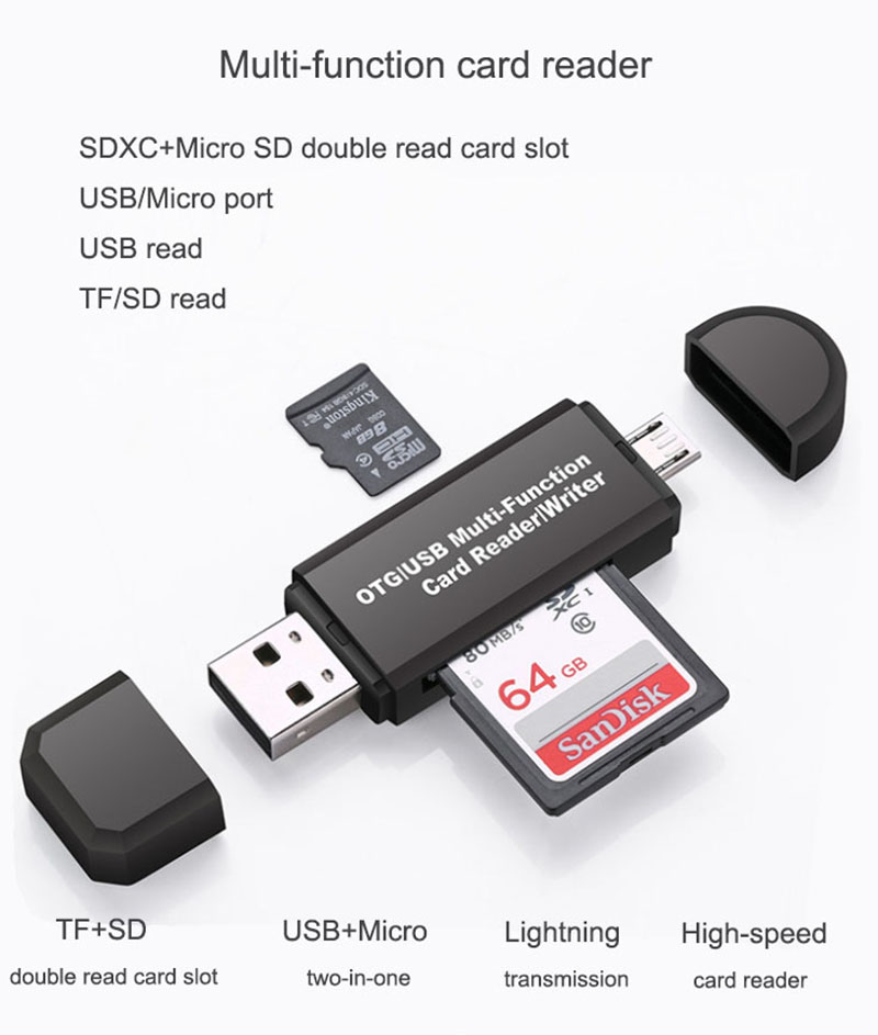 3 In 1 Otg Type-C Usb 3.0 Micro Sd Tf Sd Otg Geheu... – Vicedeal