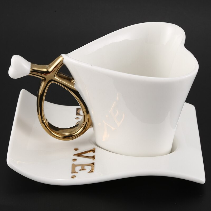 200ML Love Heart shaped Ceramic cups Coffee Mugs w... – Grandado