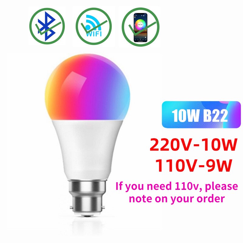 B22 E27 Wifi + Bluetooth Led Licht Smart Lampen In... – Grandado