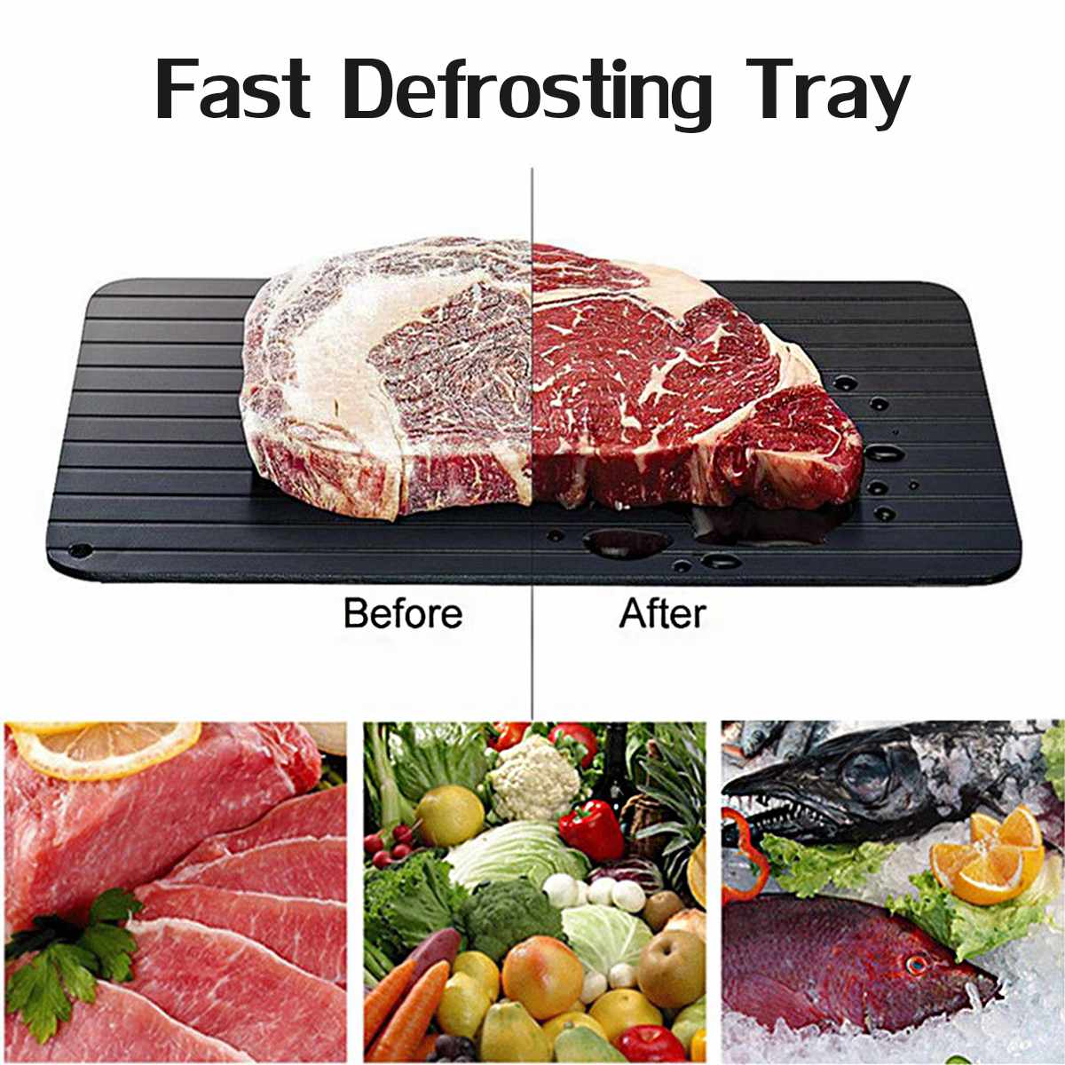 Fast Defrosting Tray Thaw Fr.ozen Food Meat Fruit ... – Grandado