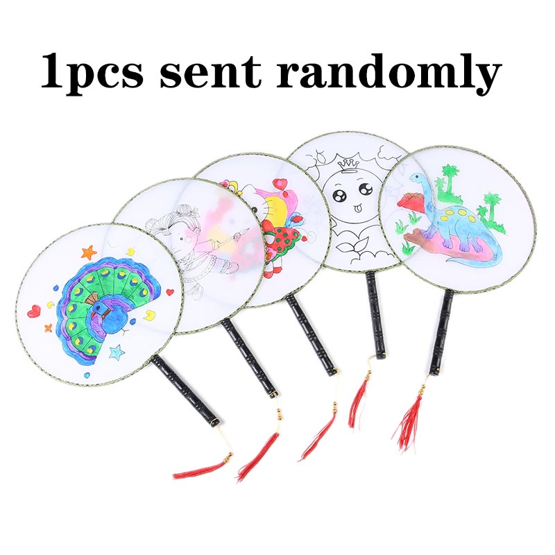 Éventail vierge peint à la main pour enfants, 12 c... – Grandado