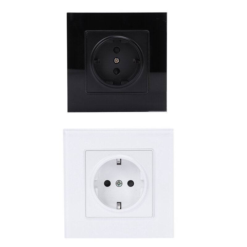 Eu Standard Power Socket,White Crystal Gl Panel,Ac... – Grandado