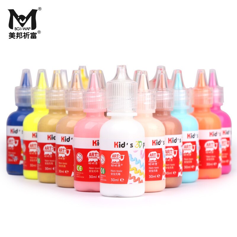 6/12Colors 3D Acrylic paint set for painting fabri... – Grandado