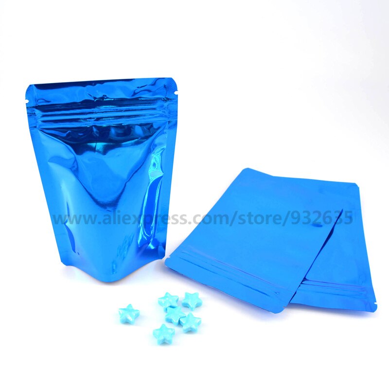 Blue Bag Blue Pouches Bottom Gusset Stand Up Zip L... – Vicedeal