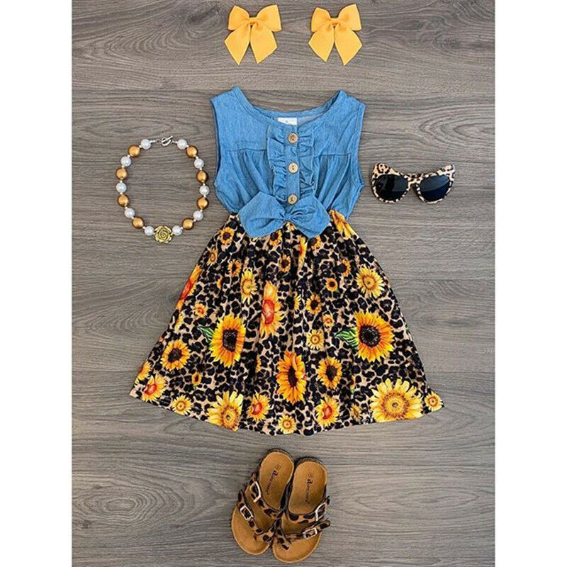 Baby Zomer Kleding Baby Meisjes Patchwork Jurk Zon... – Grandado