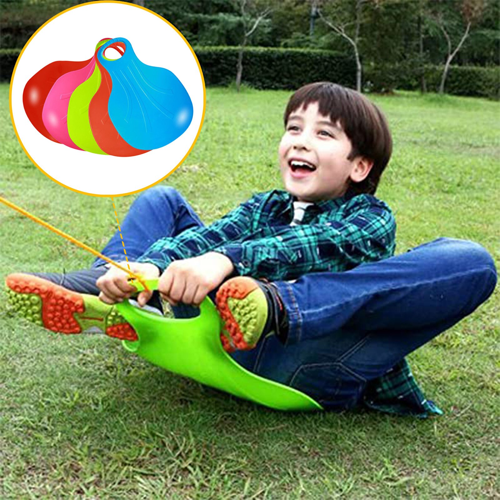 Safe Snow Sled Kids Sledge Winter Toboggan Outdoor... – Grandado