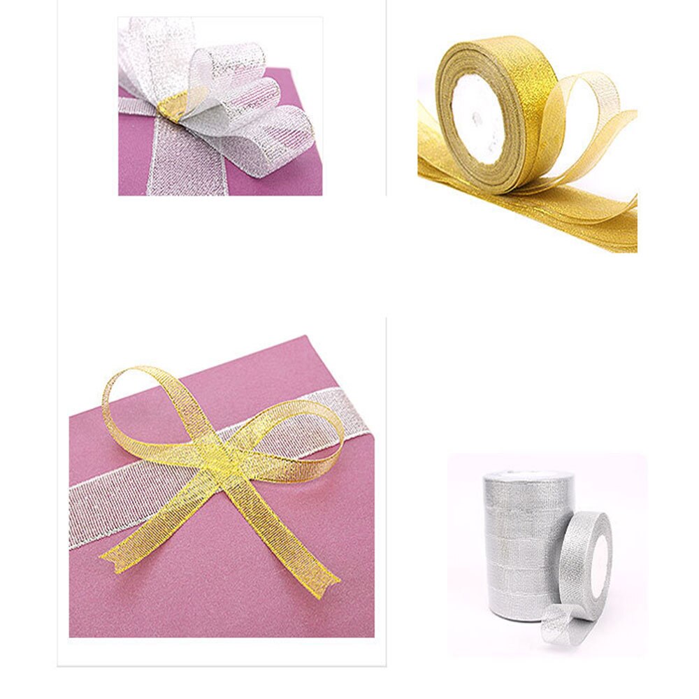 25Yards/Roll 22m Gold Silver Shiny Organza Ribbon ... – Grandado
