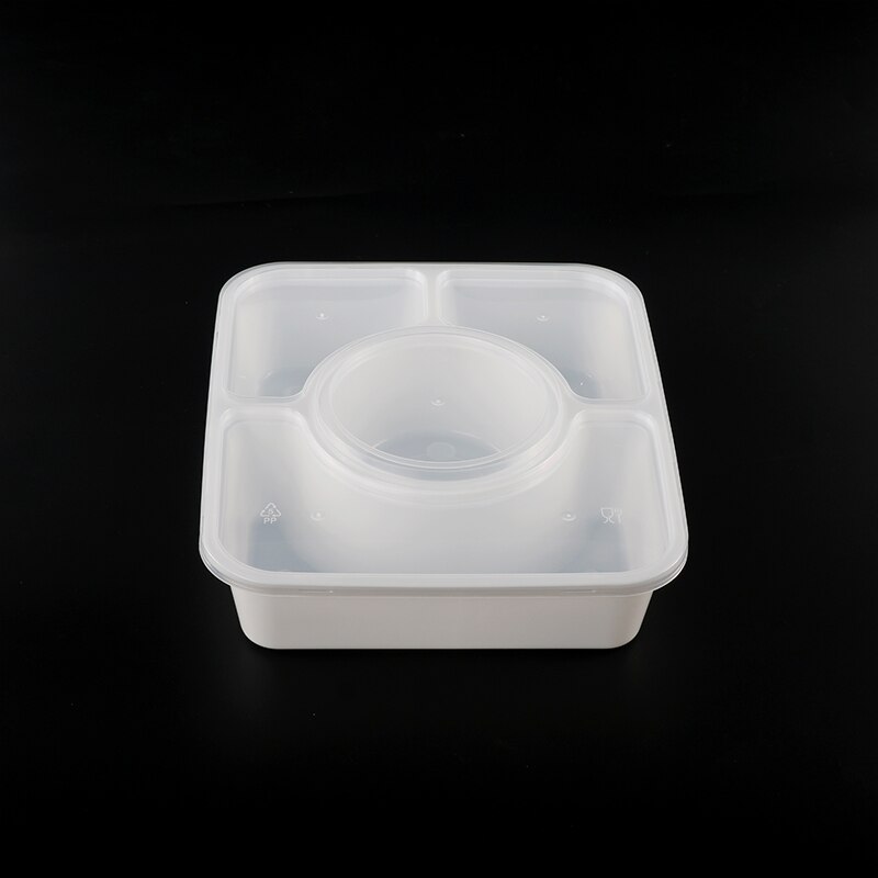 4+1 B white compartment plastic food container – Vicedeal