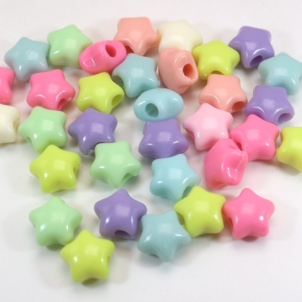 50 Mixed Pastel Color Acrylic Various Star Mouse P... – Grandado