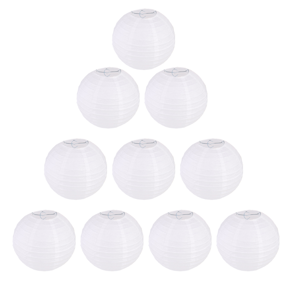 10pcs 20/30cm Craft DIY White Round Paper Lantern ... – Grandado