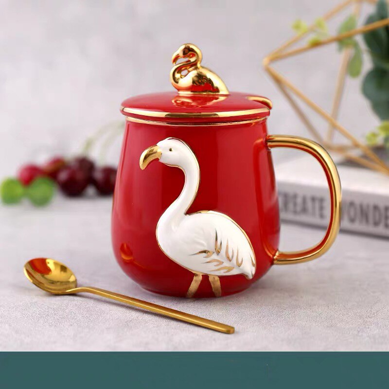 Flamingo Ceramic Mug Cup Couple's Coffee Cup 3D Ha... – Grandado