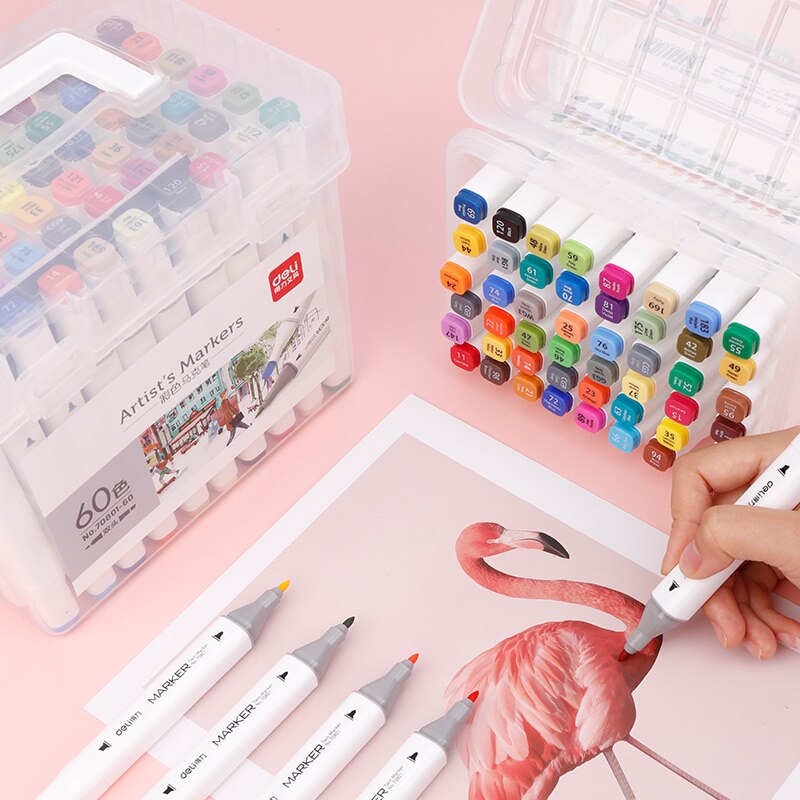 24-60PCS/BOX Deli 70801 double side artist's marke... – Grandado