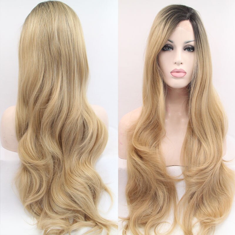 Bombshell Natural Wave Synthetic Lace Front Wig Bl... – Vicedeal