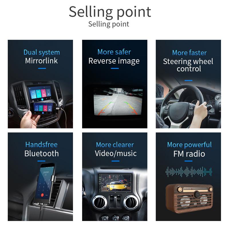 2 DIN MP5 Car Player Bluetooth Touch Screen Stereo... – Grandado