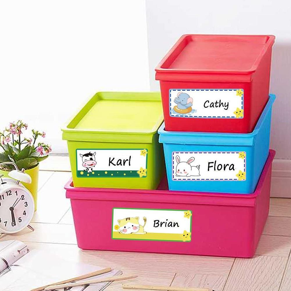 300pcs/roll Cartoon Name Tag Labels Write-On Label... – Vicedeal
