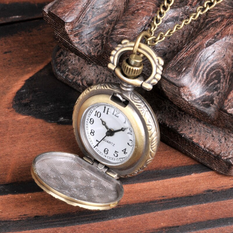 6022Classic vintage carved pocket watch small thre... – Grandado