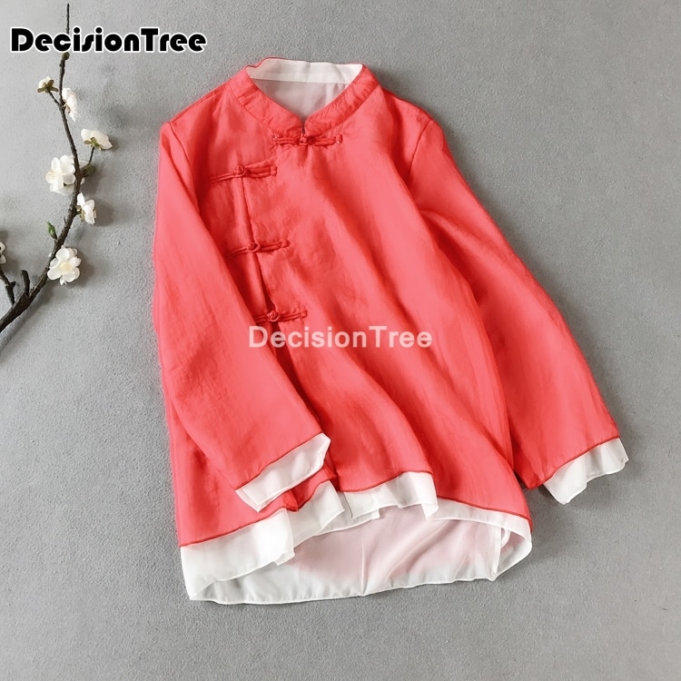 chinese tops qipao shirts printed flower pattern t... – Vicedeal