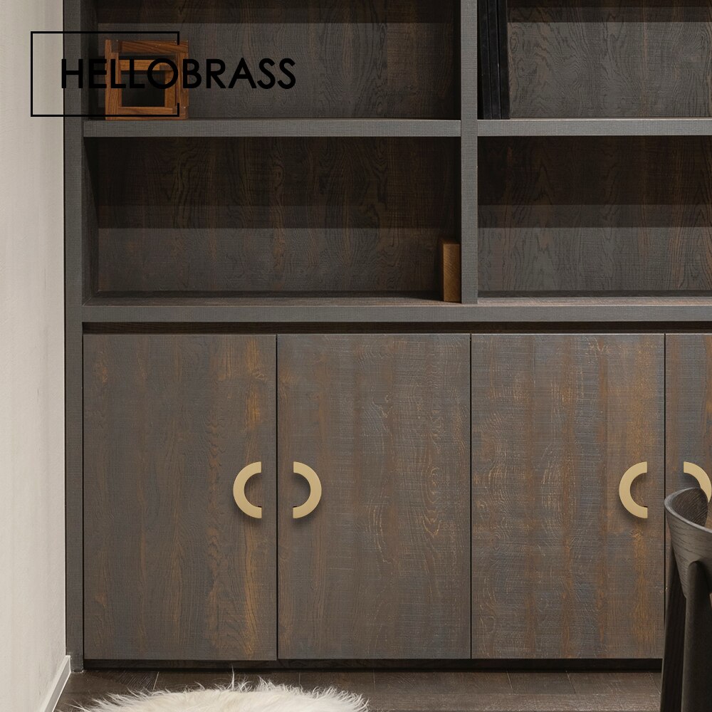 Furniture Gold Handle Brass Half Moon Semicircle R... – Grandado