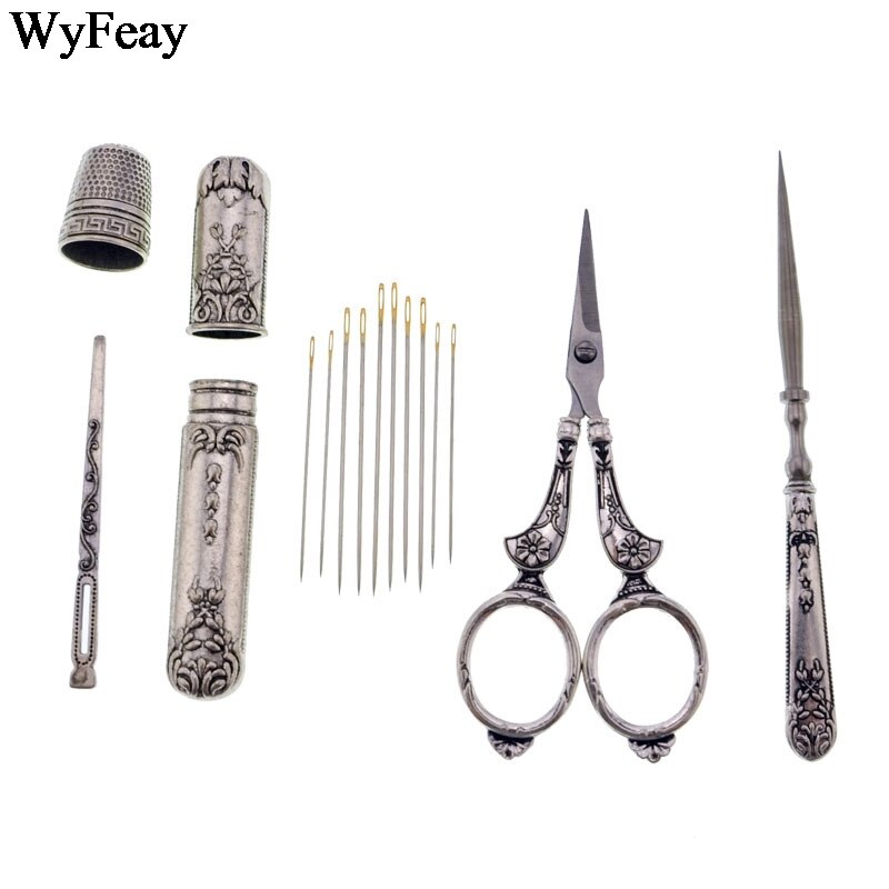 1 Set Vintage Scissor Zakka Needle Case Sewing Thi... – Grandado