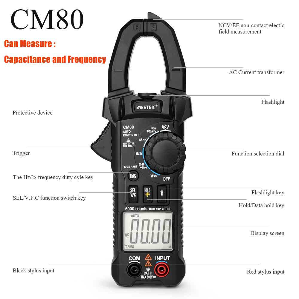 6000 Counts True RMS Digital Clamp Meter AC Curren... – Vicedeal