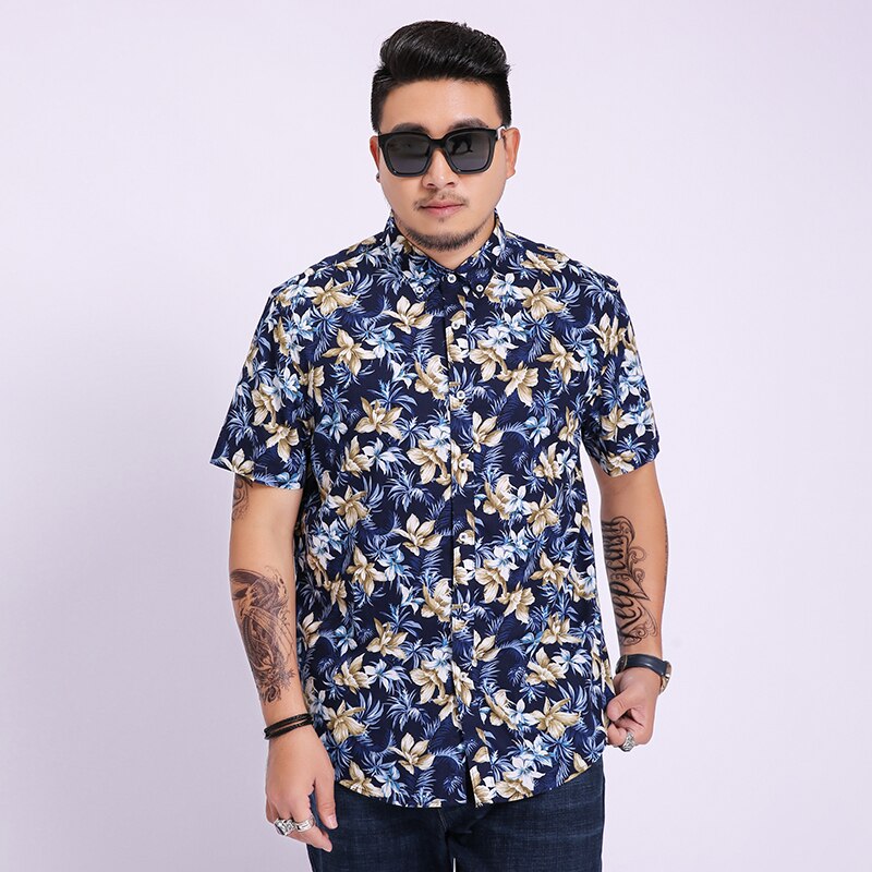 plus size 8XL Mens Hawaiian Shirt Male Casual Cami... – Grandado
