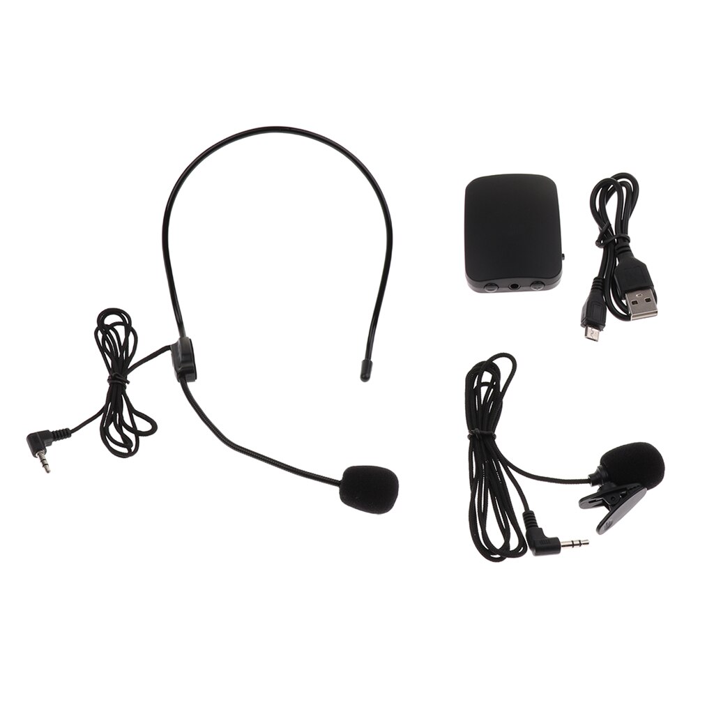 A Set Wireless Headset Microphone USB Lavalier Mic... – Grandado