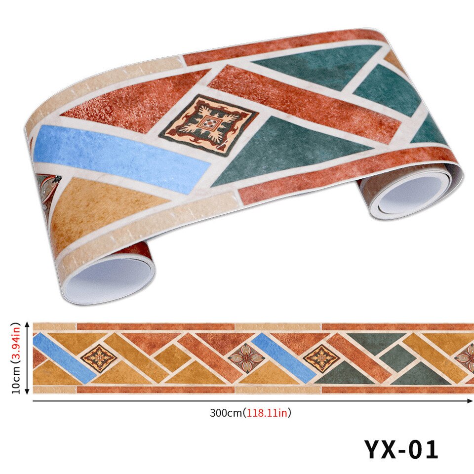 10x300cm Color Pattern Wall border Self Adhesive W... – Grandado