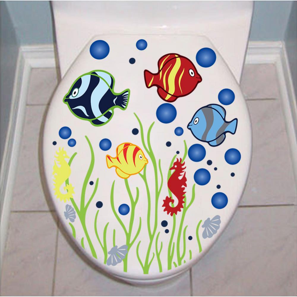 Blue Ocean Fish Bubble Wall Sticker Cartoon Childr... – Grandado