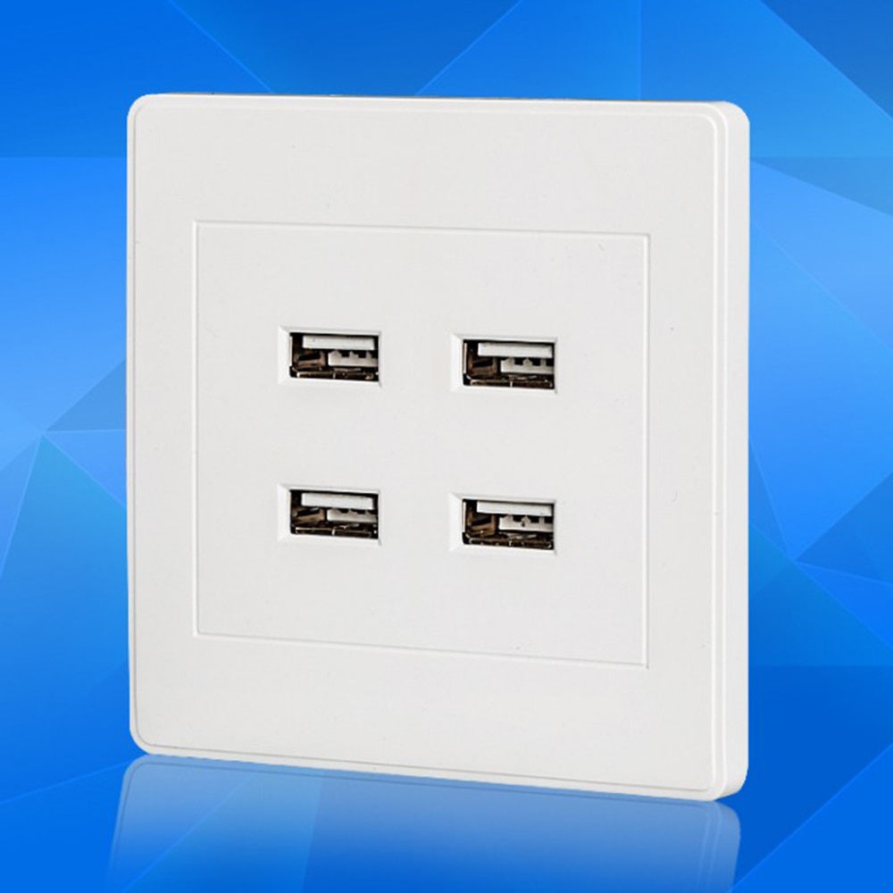 4 Port USB Wall Charger Plate Coupler Outlet Power... – Grandado