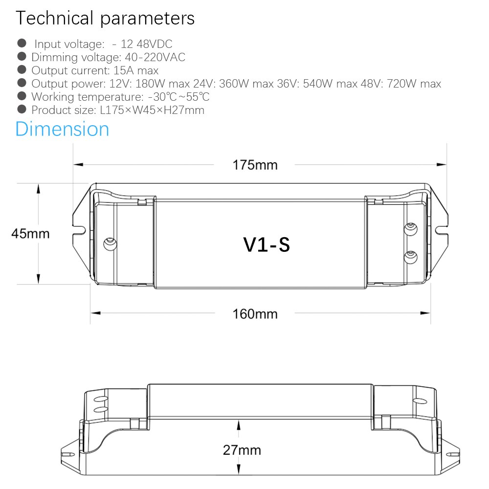 Triac Dimmer 12V 24V 36V 48V DC Constant Voltage A... – Vicedeal