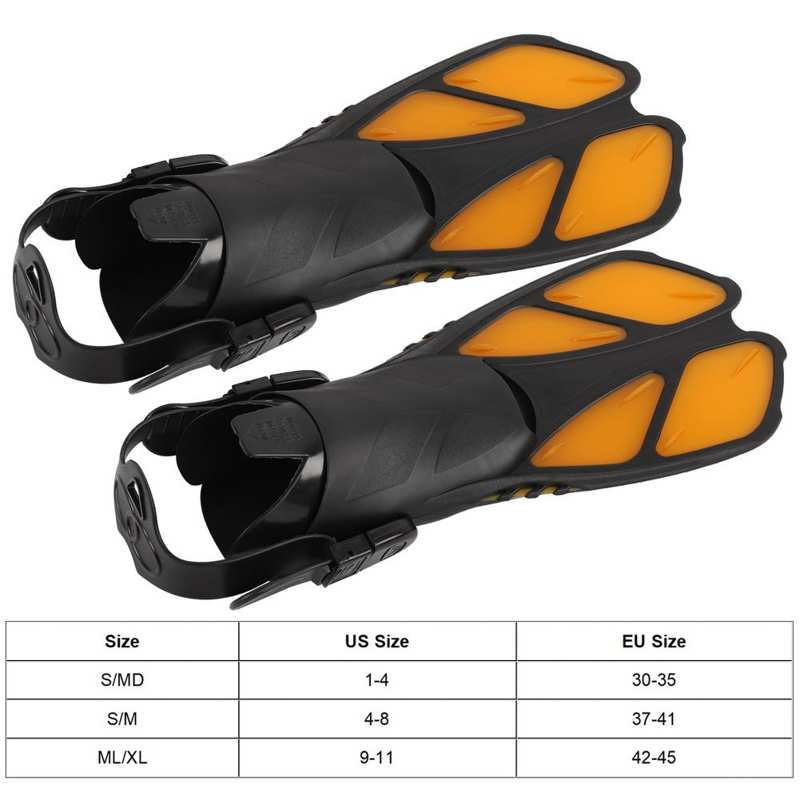 Swimming Fins Adjustable Snorkel Fins Soft TPR Ope... – Grandado