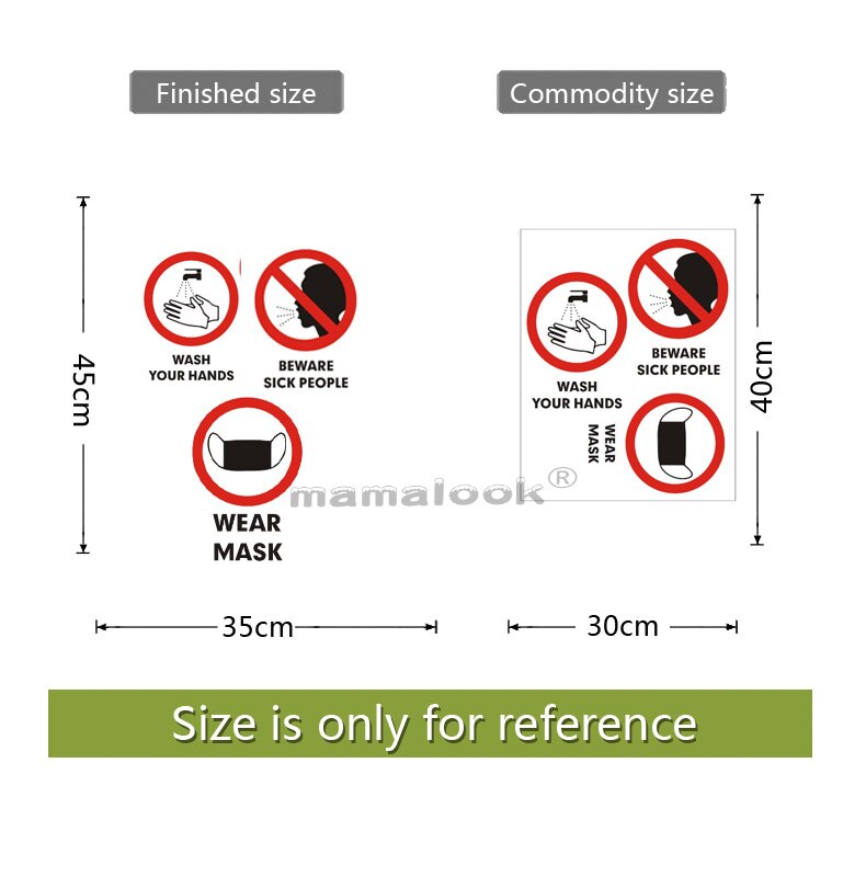 mamalook Wear mask / wash hands / beware sick peop... – Grandado