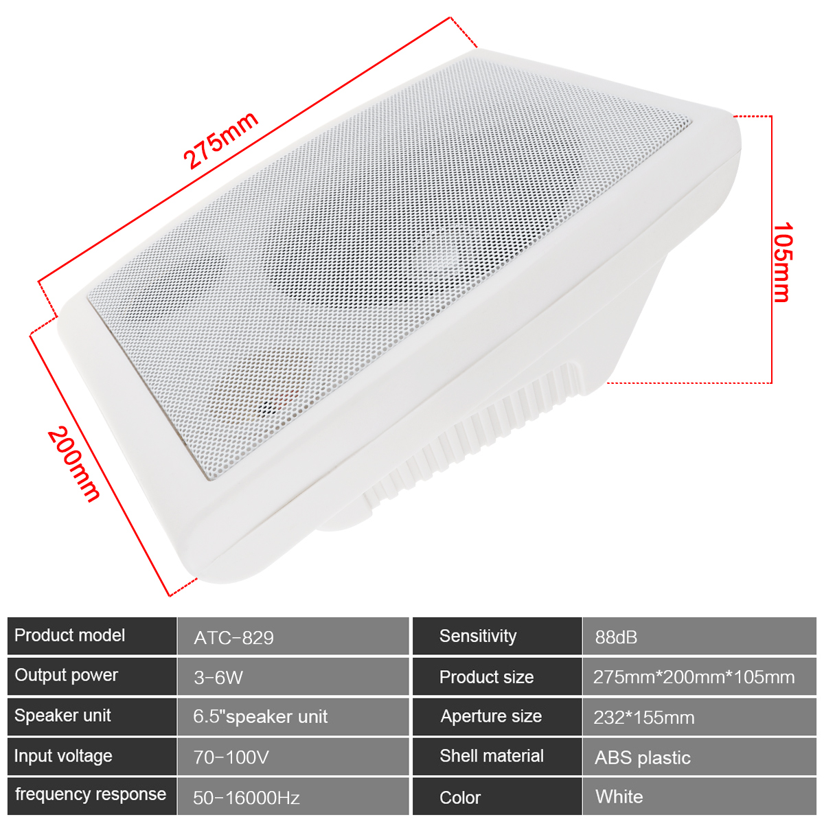 ATC-829 6.5Inch 10W Wall-mounted Ceiling Speaker P... – Grandado