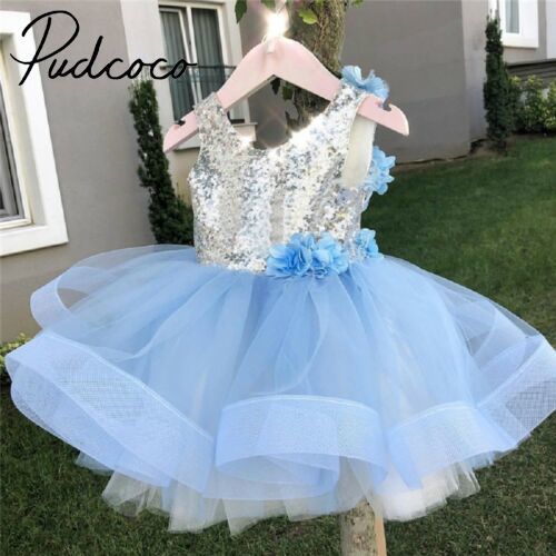 Zomer Baby Meisjes Gown Lovertjes Kant 3d Bloemen ... – Vicedeal