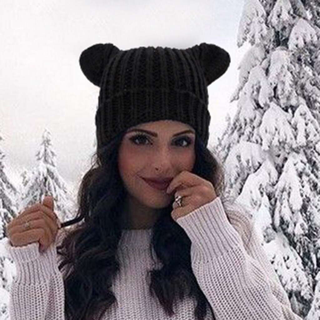 Unisex Knit Beanie Hat Solid Fleece Gevoerde Hoofd... – Grandado