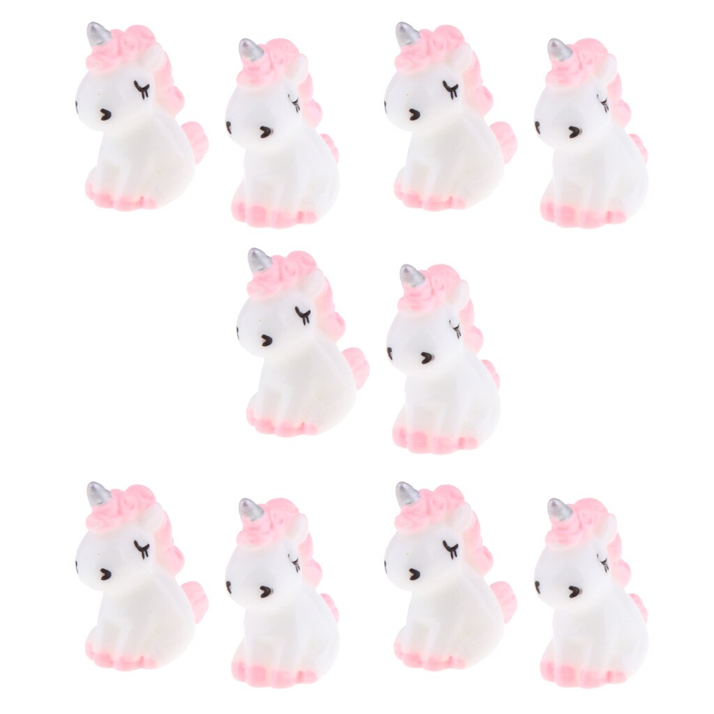 10Pcs/Set Lovely Unicorn Miniature Ornaments Mini ... – Grandado