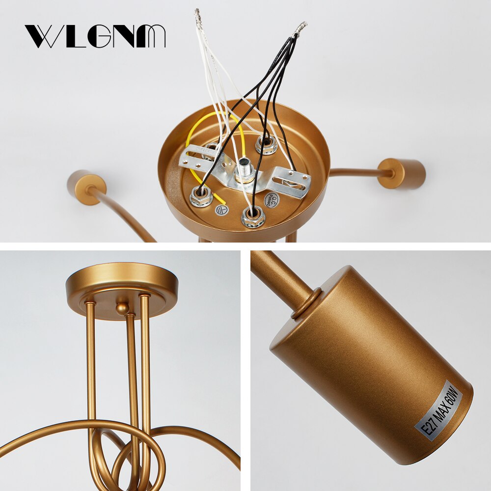 chandelier Nordic chandeliers Vintage bending lamp... – Grandado