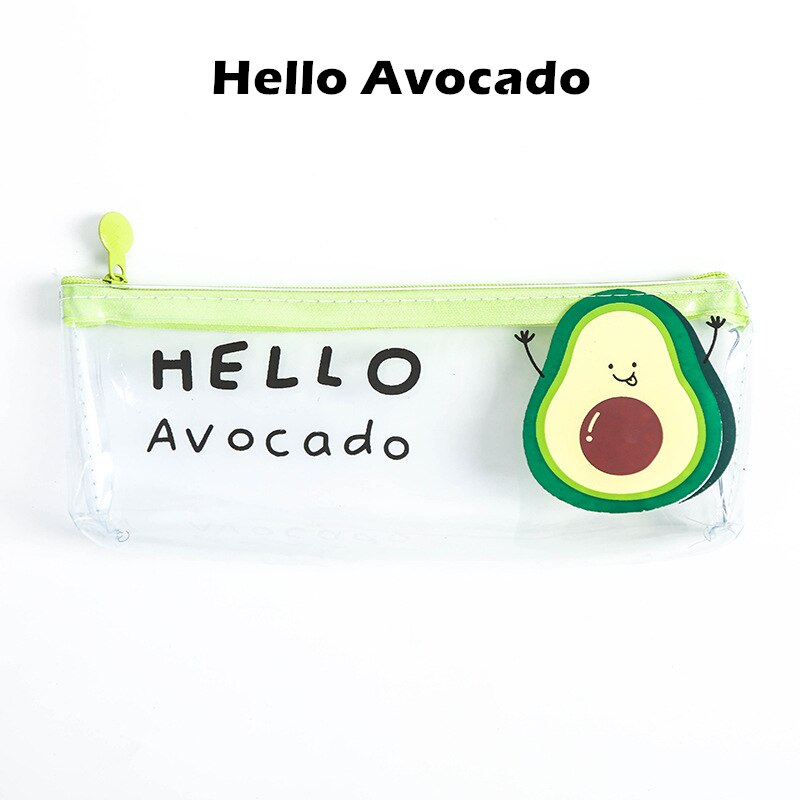 Hello Avocado Pen Pencil Bag Transparent Cartoon C... – Grandado