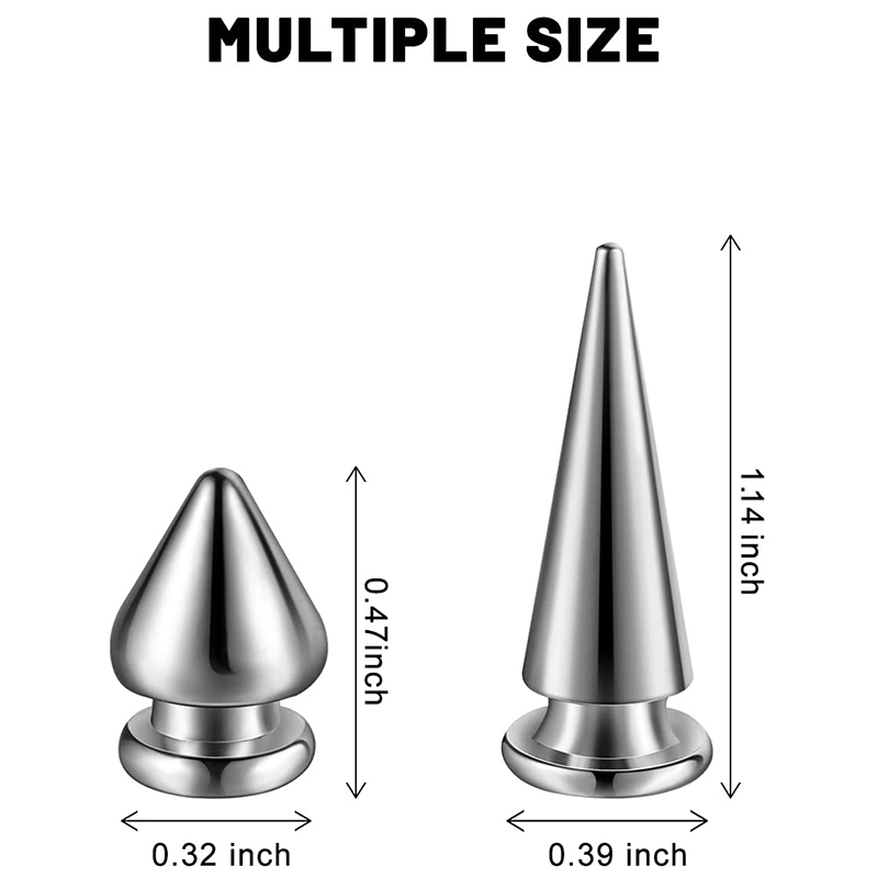 150 Pieces 2 Sizes Cone Spikes Metal Screwback Stu... – Grandado