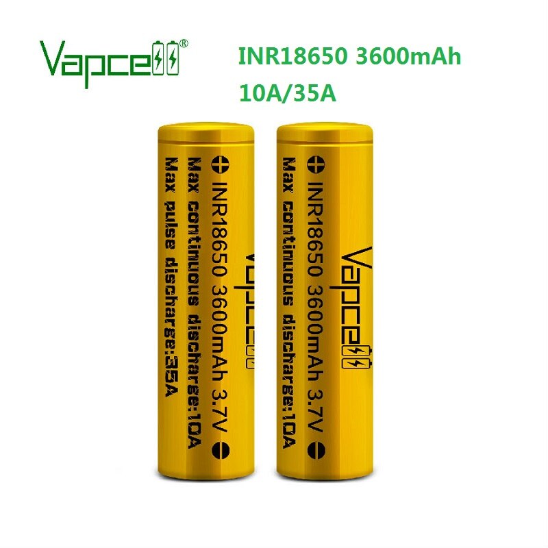 Vapcell Original INR 18650 3600mAh 10A/35A Recharg... – Grandado