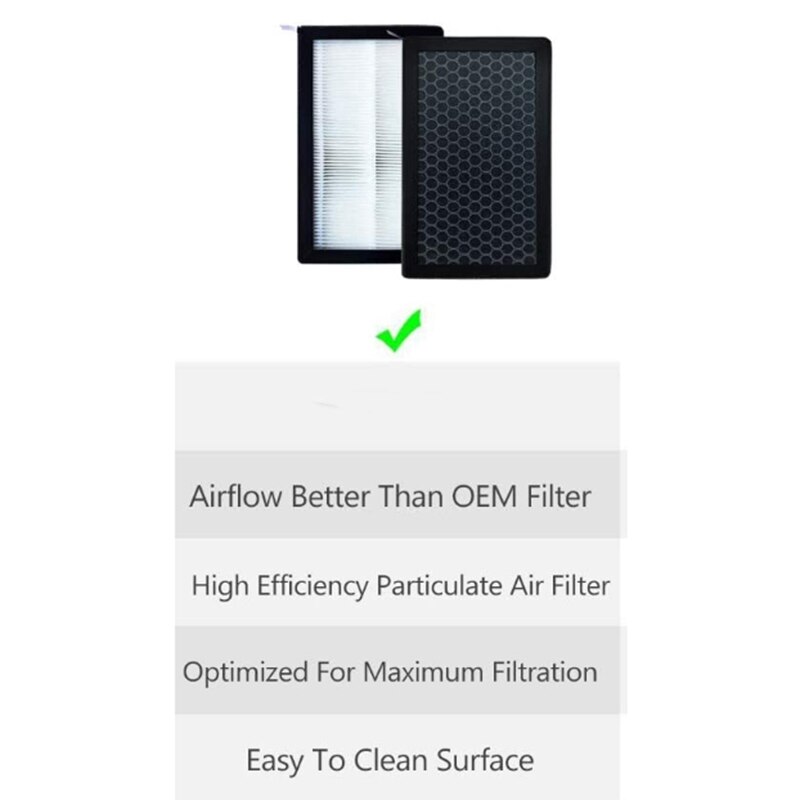 for Tesla Model 3 Air-Filter HEPA 2 Pack with Activated Carbon Air ...