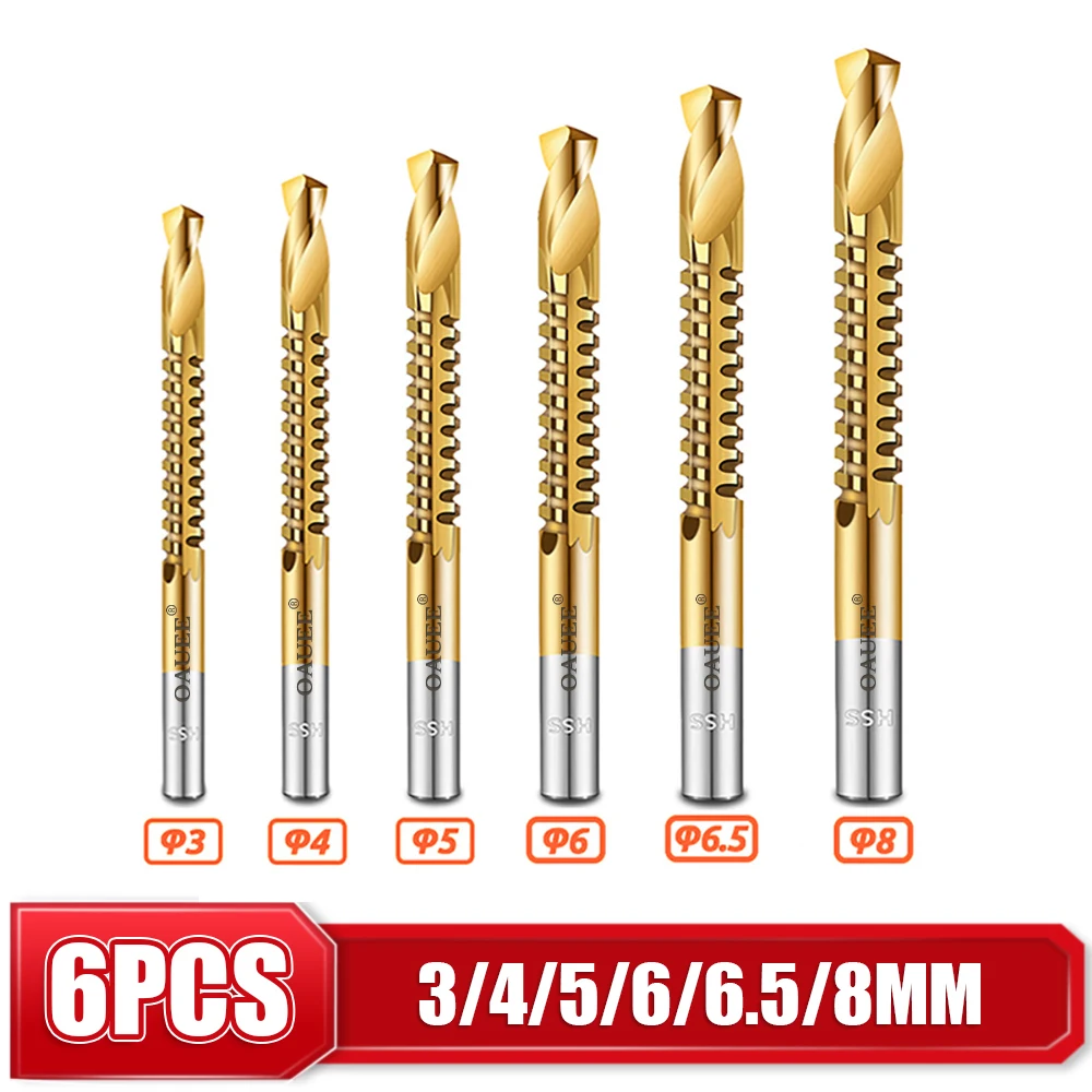 6 Pcs Cobalt Drill Bit Set Spiral Screw Metric Com... – Grandado