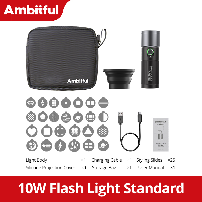 Ambitful 10W Flashlight Four Color Projection Ligh... – Grandado