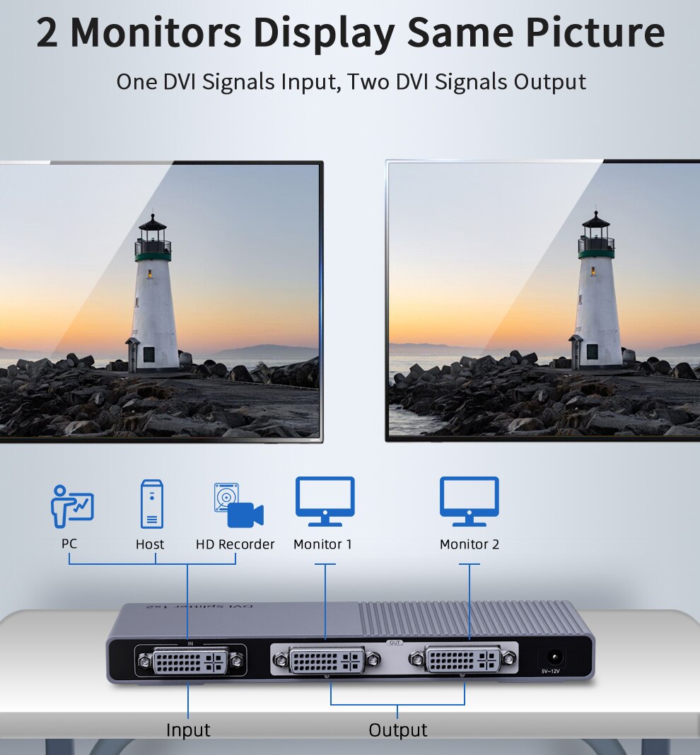 Unnlink DVI Splitter 1X2 DVI-D Video DVI Splitter ... – Vicedeal