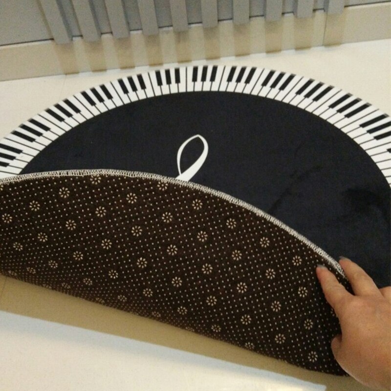 Tapijt Muziek Symbool Piano Key Zwart Wit Ronde Ta... – Vicedeal