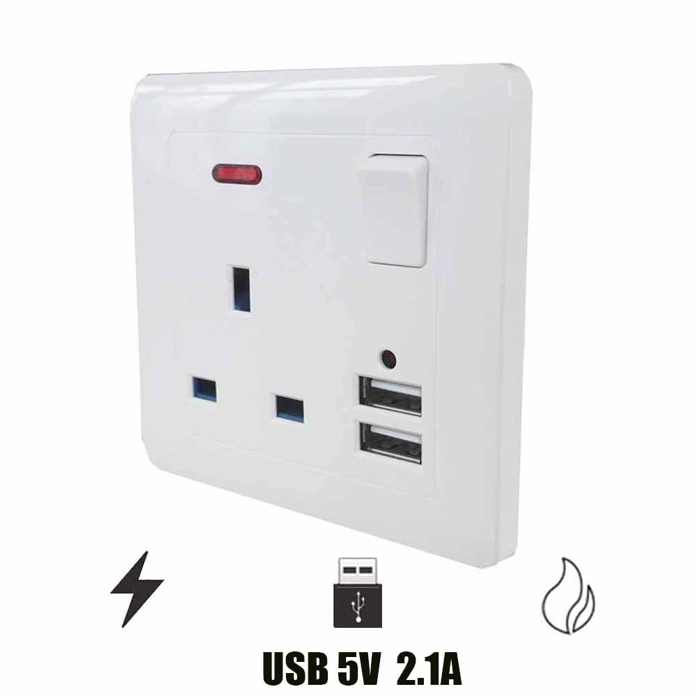 1PC Single 13A 1 Gang Switched Mains Plug Socket w... – Grandado